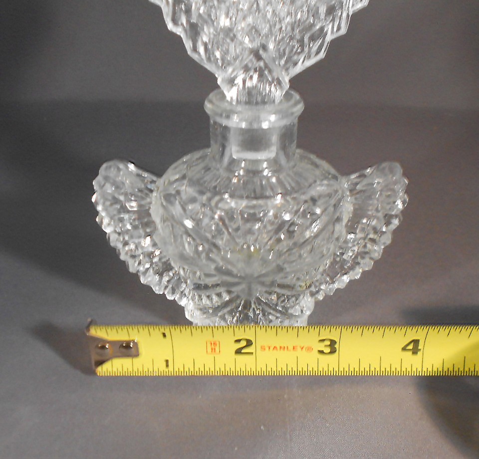 Vintage Clear Pressed Glass Decorative Perfume Bottle 8" Tall & 4" Wide ...