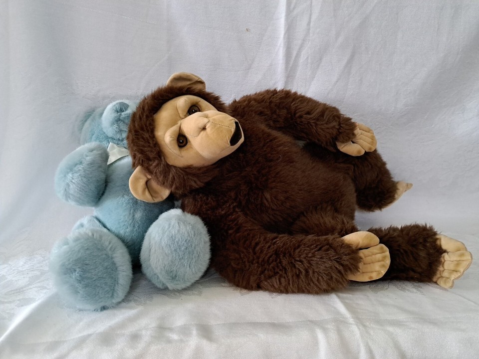 AVANTI Applause CHIMPANZEE Ape Monkey Plush 18" VTG JOCKLINE Korea 1989 ...