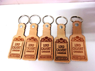 Lot of 5 Lord Calvert Canadian Bottle Genuine Leather Keychains/Key ...