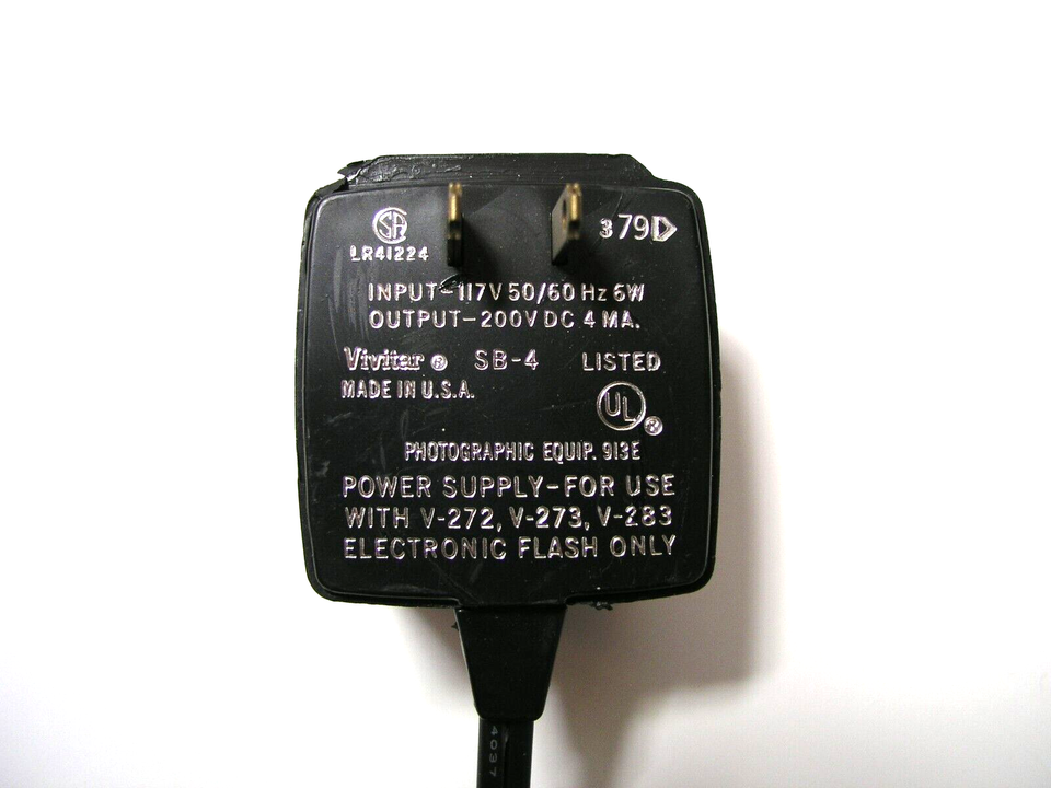 Vivitar SB-4 Power Supply for V-272 V-273 V-283 Flash Genuine OEM ...