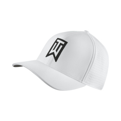 NEW! NIKE [L/XL] Men "TW" Tiger Woods Classic99 Fitted Golf Hat-White ...