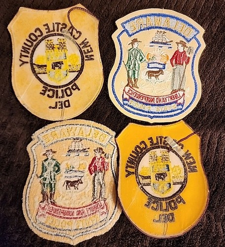4 Delaware Police Patches Felt State Police And New Castle County | eBay