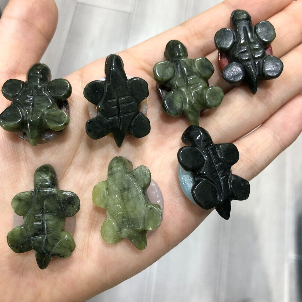 5pc Natural mix Quartz hand Carved Mini Sea turtle crystal Reiki ...