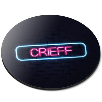 Round Mouse Mat Neon Sign Design Crieff Town Scotland #350299 | eBay UK