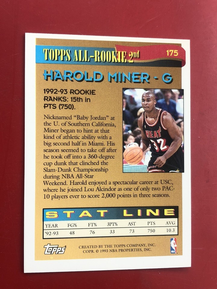 1993-94 Topps Gold Harold Miner #175 | eBay