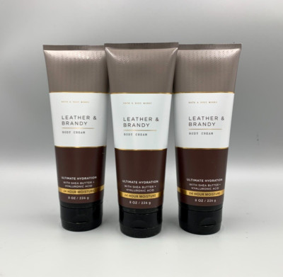 Bath & Body Works Leather and Brandy Shea Butter Body Cream 8 Oz S/3 ...