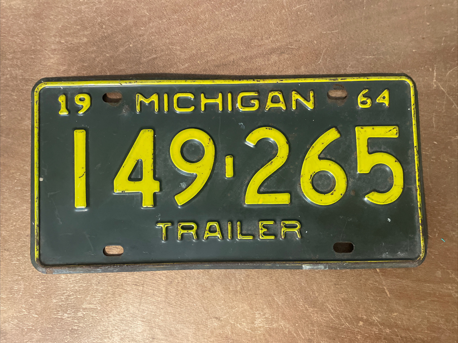 1964 Michigan License Plate Trailer # 149-265 | eBay