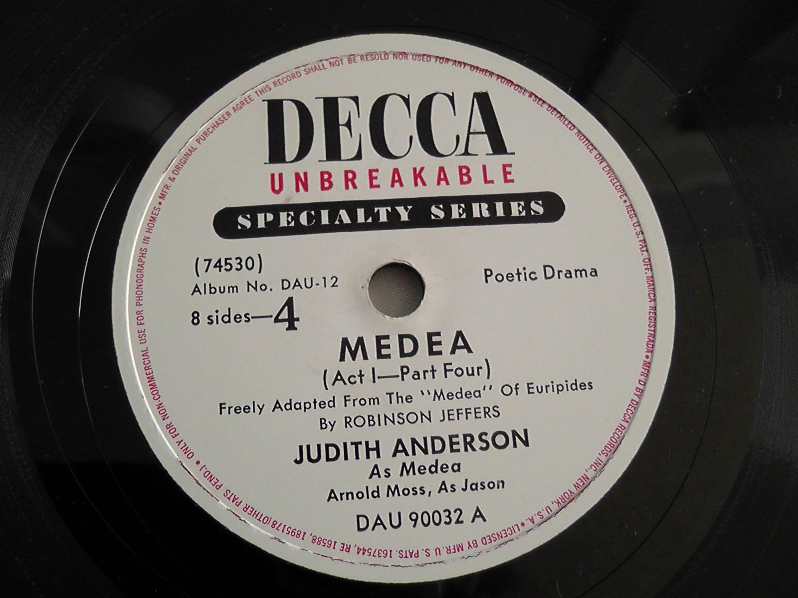 78rpm “Medea” Judith Anderson Decca #Dau-12 (S4-R1) | eBay