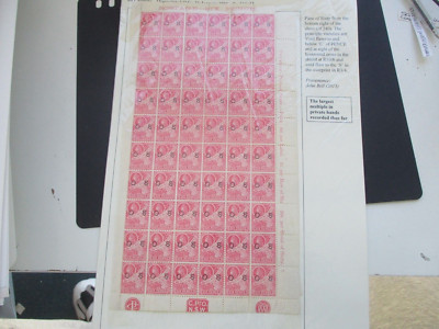 NSW Stamps: Overprint OS Sheet Mint With Errors- Great Item, Must Have ...