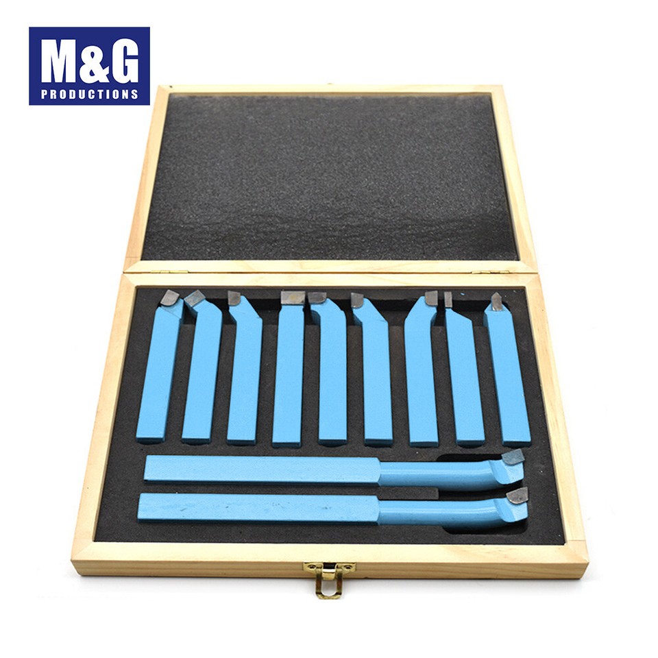 11pcs Mini Lathe Tool Set Carbide Tip Metal Cutting Turning Boring Bit ...