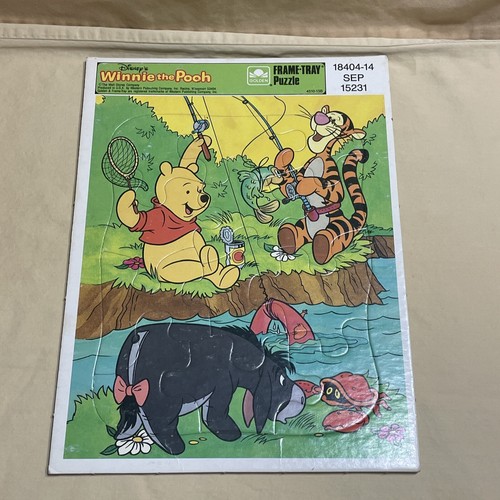Golden Disney Vintage Board Frame Tray Puzzle Winnie The Pooh Tigger ...