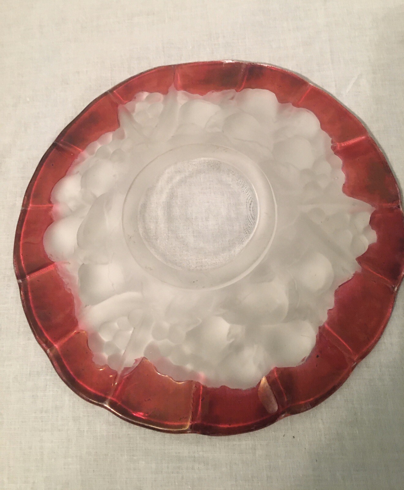 Vintage Indiana Glass Garland Ruby Flash Bread/Dessert 4 Plates Unique ...