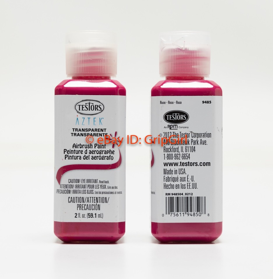2x Lot TESTORS AZTEK Airbrush Paint Water Based Acrylic 9485 ...