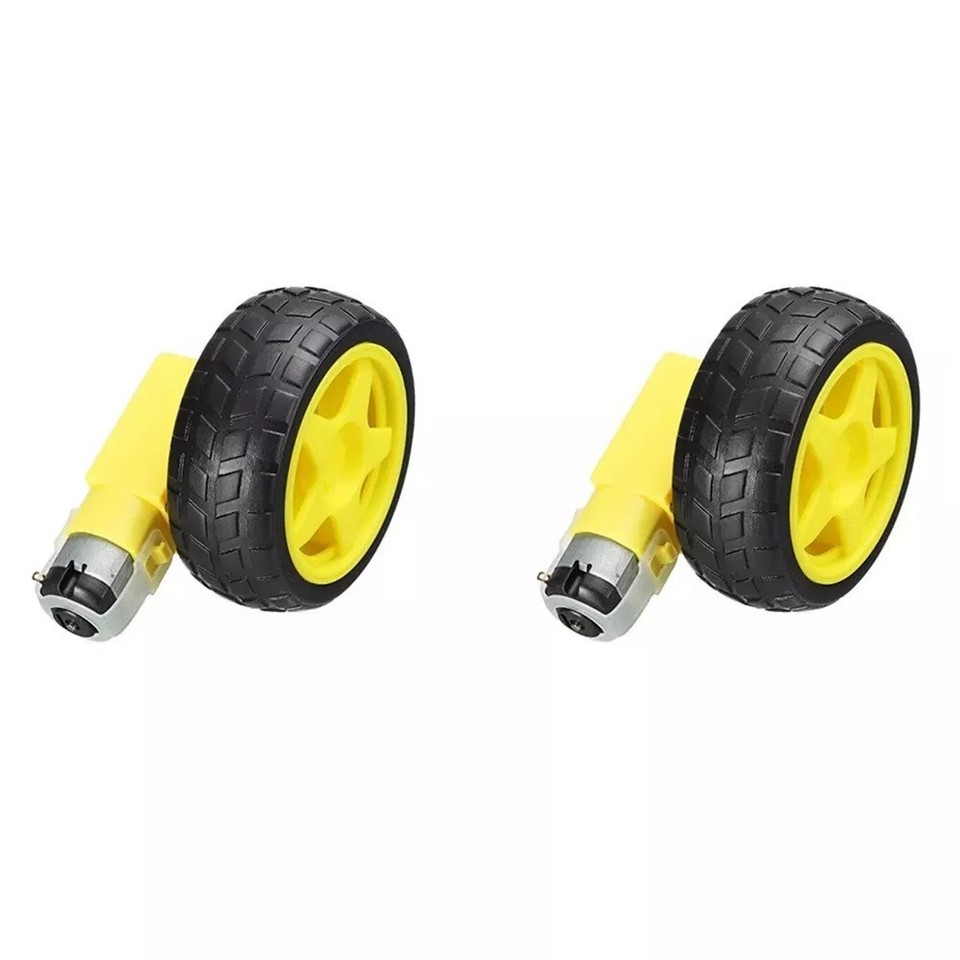 For Arduino Compatible Tire Wheels and DC Motors for Robotics Projects ...