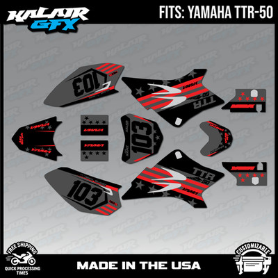 Graphics Kit for Yamaha TTR50 (2006-2023) TTR 50 TTR-50 USA - Red Shift ...