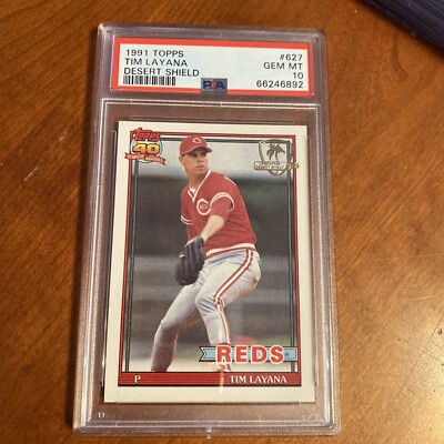 1991 Topps Desert Shield #627 TIM LAYANA PSA 10 REDS | eBay