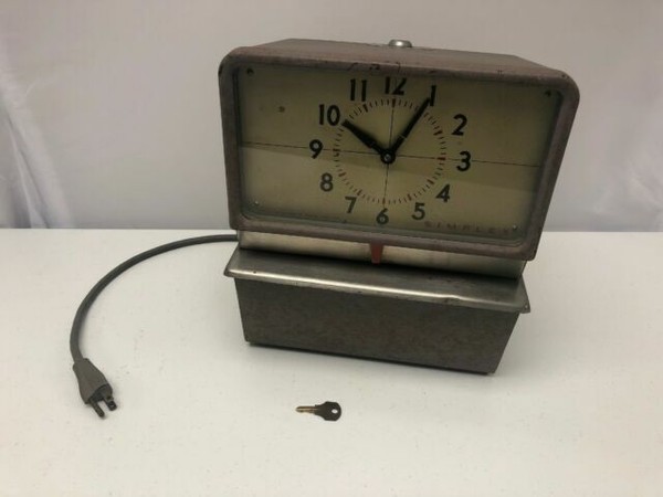 Vintage Simplex Time Clock Punch Card Recorder Electric Working JCG10R4 ...