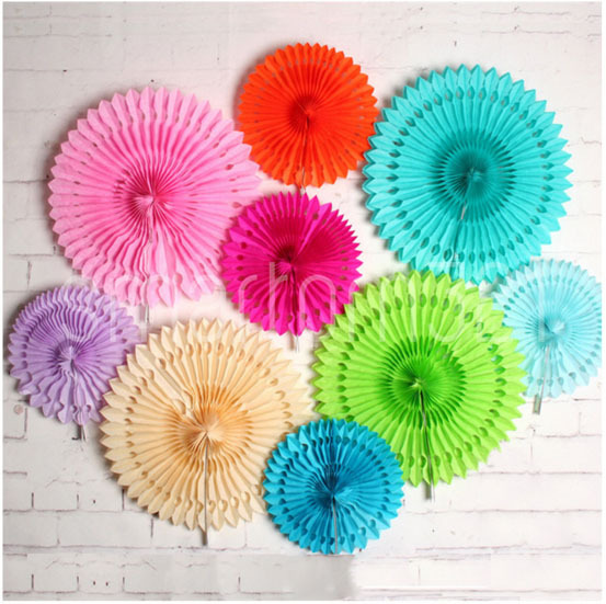 Tissue Paper Flower Hanging Fan Wedding Birthday Garland Party Decor ...