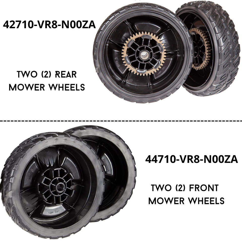 Genuine Honda Wheel Kit for Honda HRN216, 2 42710-VR8-N00ZA & 2 44710 ...