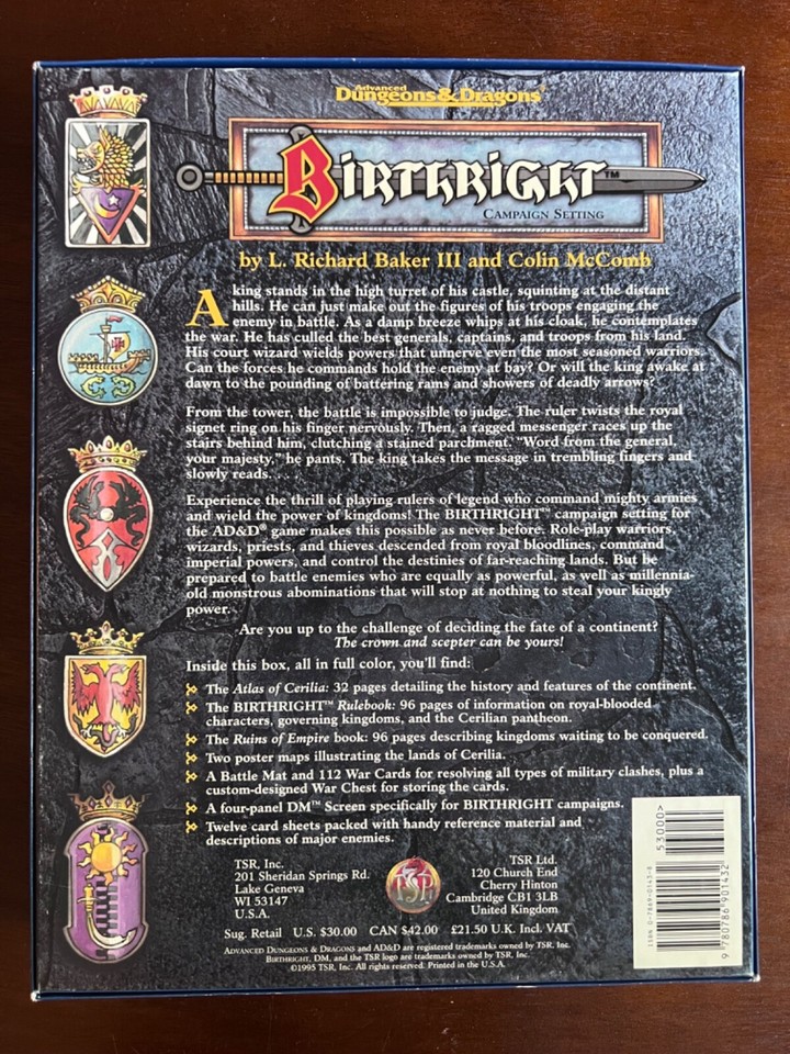 Advanced Dungeons & Dragons • Birthright Campaign Setting 3100 ...
