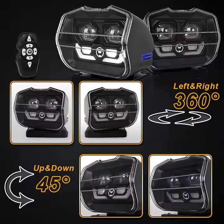 Black LED Remote Control Marine Boat car Truck Searchlight Wireless ...