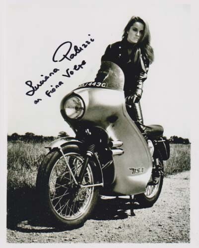 LUCIANA PALUZZI 007 JAMES BOND AUTOGRAPH FIONA VOLPE BSA MOTORCYCLE ...