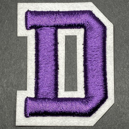Shiny Purple White Felt 3D Raised Athletic Letterman Letter D Patch | eBay
