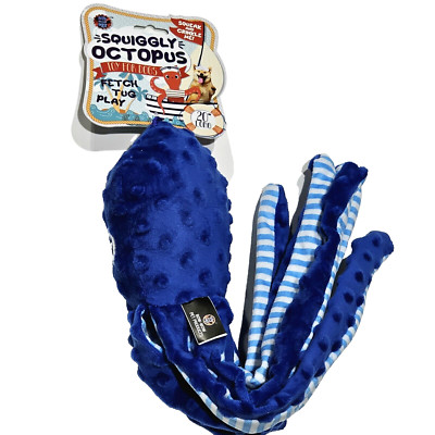 Bow Wow Pet Squiggly Octopus Toy For Dogs Fetch Tug Play 20in Long Blue ...