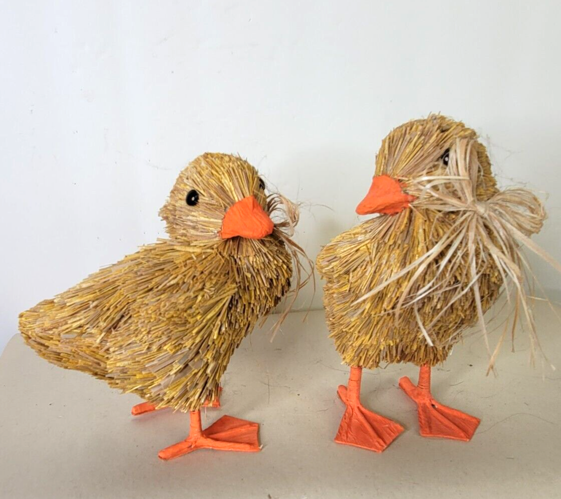 Set of 2 Sisal Ducks Ducklings 5.5 Inches | eBay