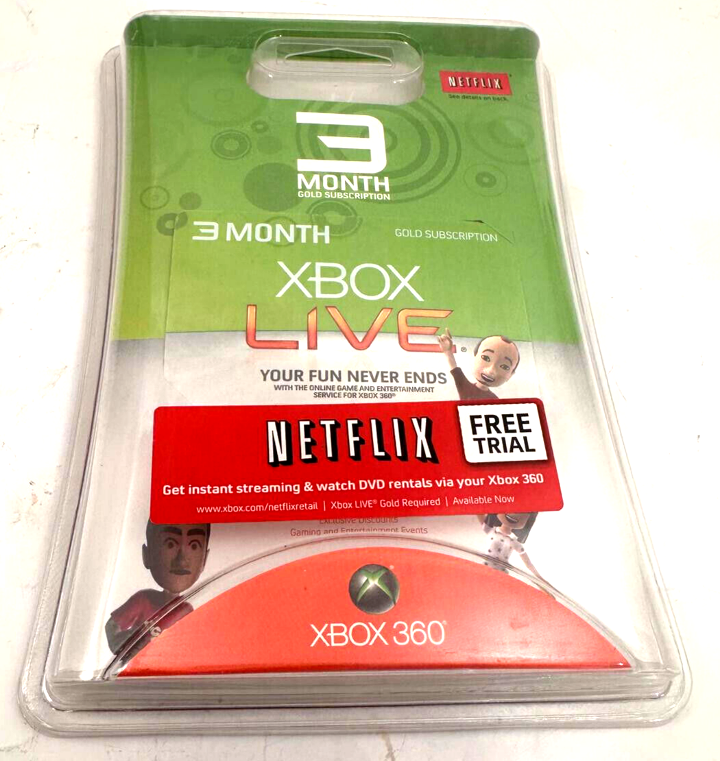 Xbox Live Card Back Microsoft Xbox Live 3 Month Gold Card (Physical