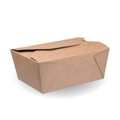Pack Of 300 #8 Brown Kraft Paper Hot Food Boxes - 1300ml Food Storage ...