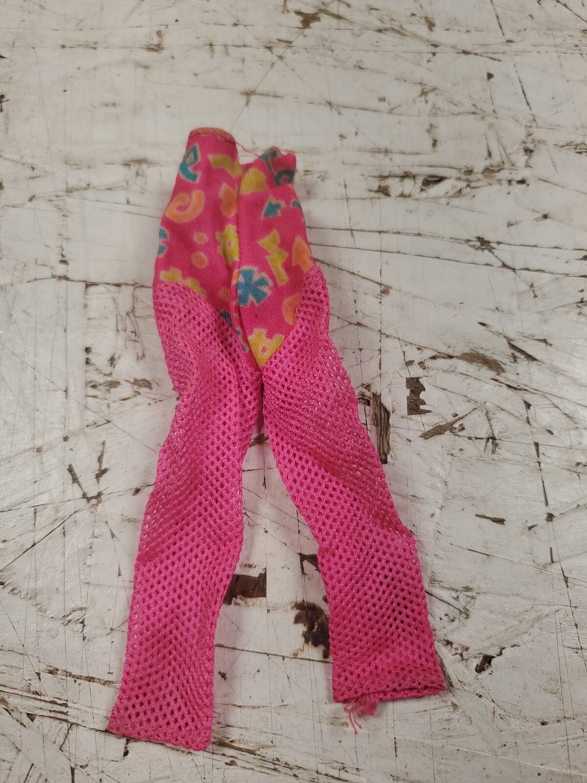 Vintage 70s 80s Barbie Doll Hot Pink Leggings Fishnet Floral Pattern ...