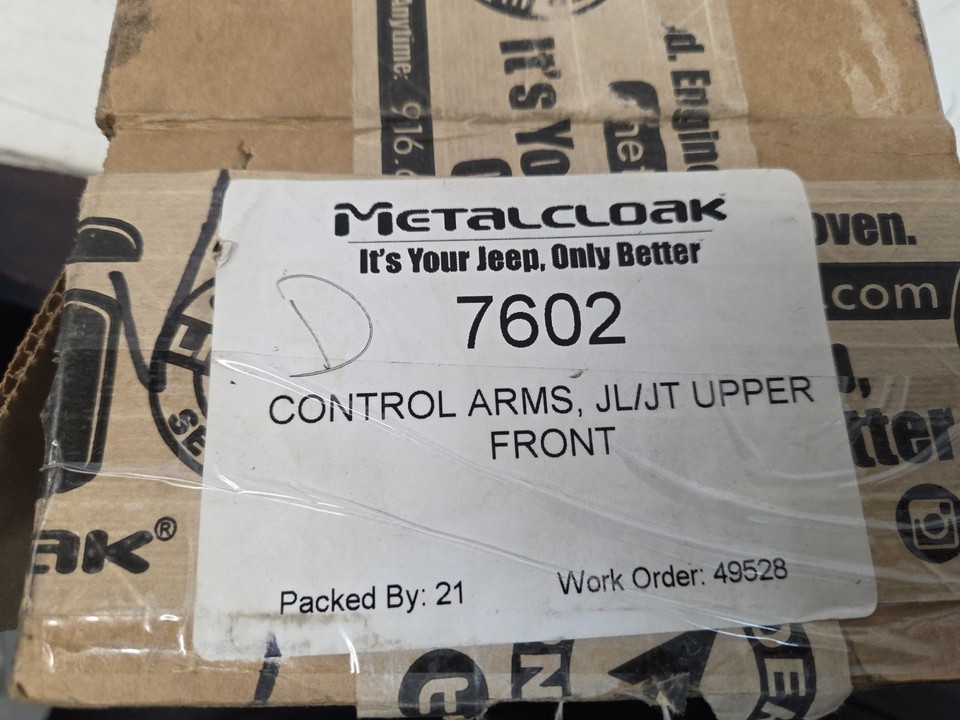 MetalCloak 7602 Control Arms, 2018+ JL Wrangler 2020+ JT Gladiator ...