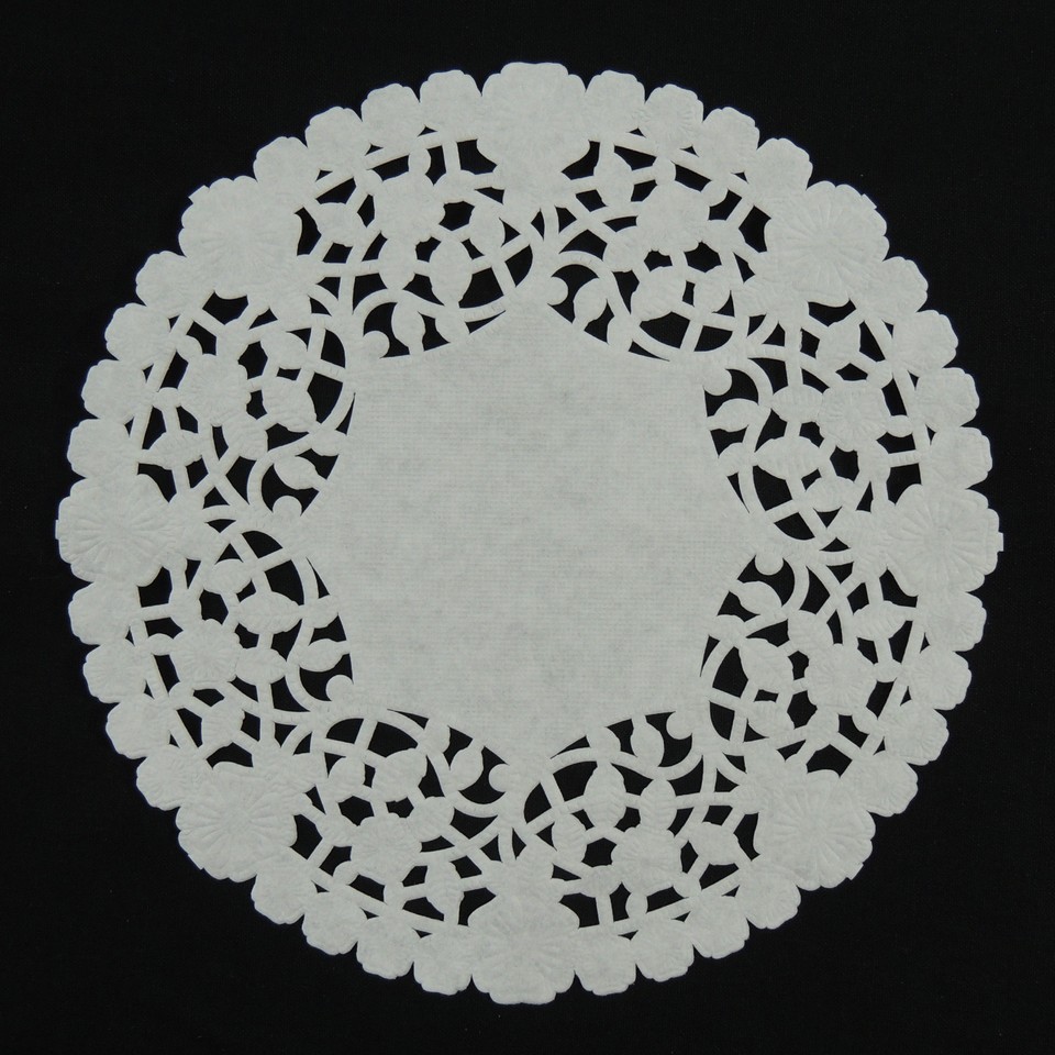4", 6", 8", 10" - LANCASTER Flower & Leaf WHITE Lace Paper DOILIES ...