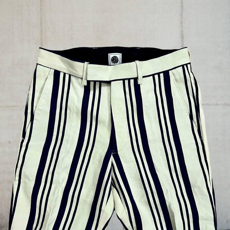 Japanese Import Pretty Green x The Beatles 36% Linen Stripe Trousers ...