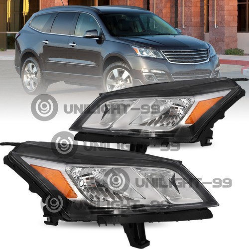 Headlights For 2013-2017 Chevy Traverse Chrome Factory Style Headlamps ...