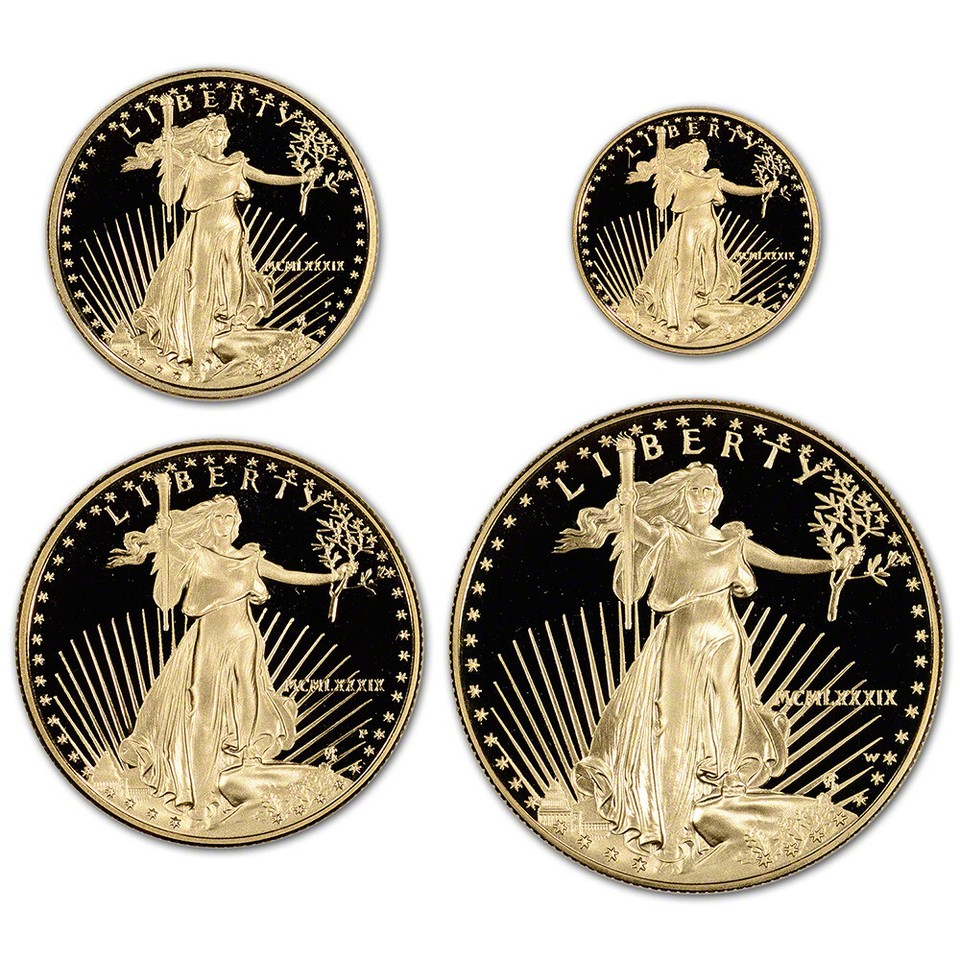 American Gold Eagle Proof Four Coin Set in OGP - Random Date | eBay