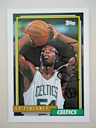 Ed Pinckney - 1992 Topps Autographed Basketball card # 231 - Boston ...