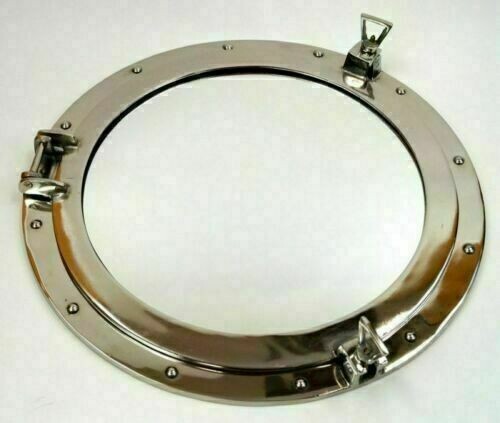 17" Aluminum Chrome Finish Nautical Wall Décor Round Ships Porthole ...