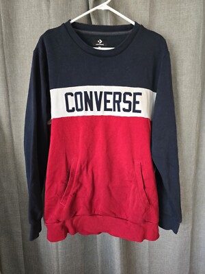 Converse Colorblock Logo Crewneck Sweatshirt- Mens Size M | eBay