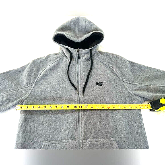🔥New Balance Men's Full Zip Fur/Fleece Winter Warm Grey Hoodie Size ...