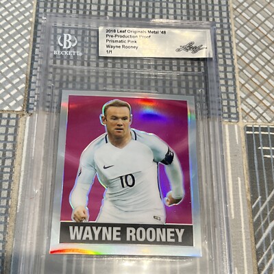 WAYNE ROONEY 1/1 2018 LEAF ORIGINALS METAL '48 PROOF Prismatic Pink | eBay