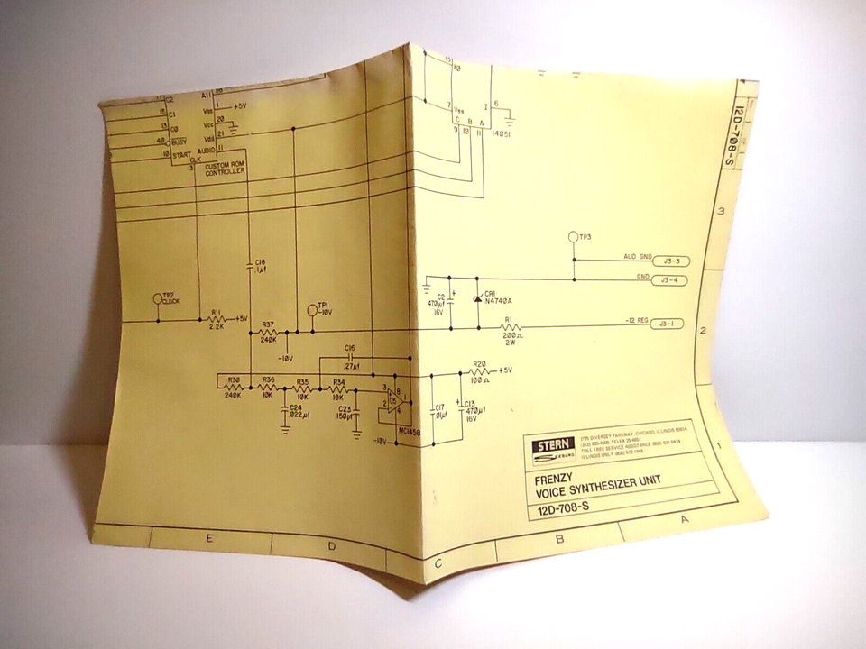 Frenzy Arcade Game Original Wiring Diagram Sound Board Schematic Video ...