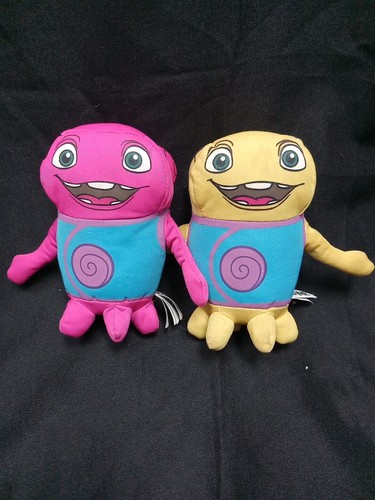 Dreamworks Movie HOME Lot Of 2 Plush Pink and Yellow Aliens Stuffed ...