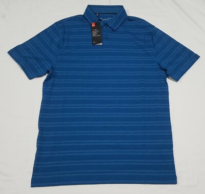 Under Armour Mens Casual / Golf Shirt 1323455-417 stripe blue Size ...