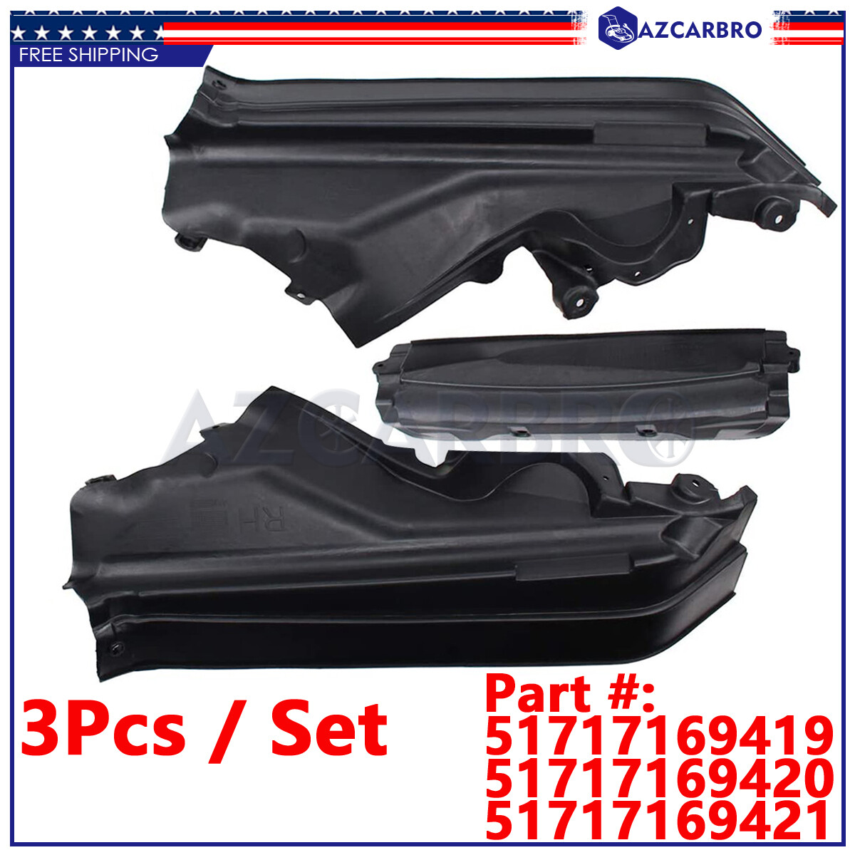 Set Engine Upper Compartment Partition Bulkhead Panel Kit For BMW X5 X6 ...