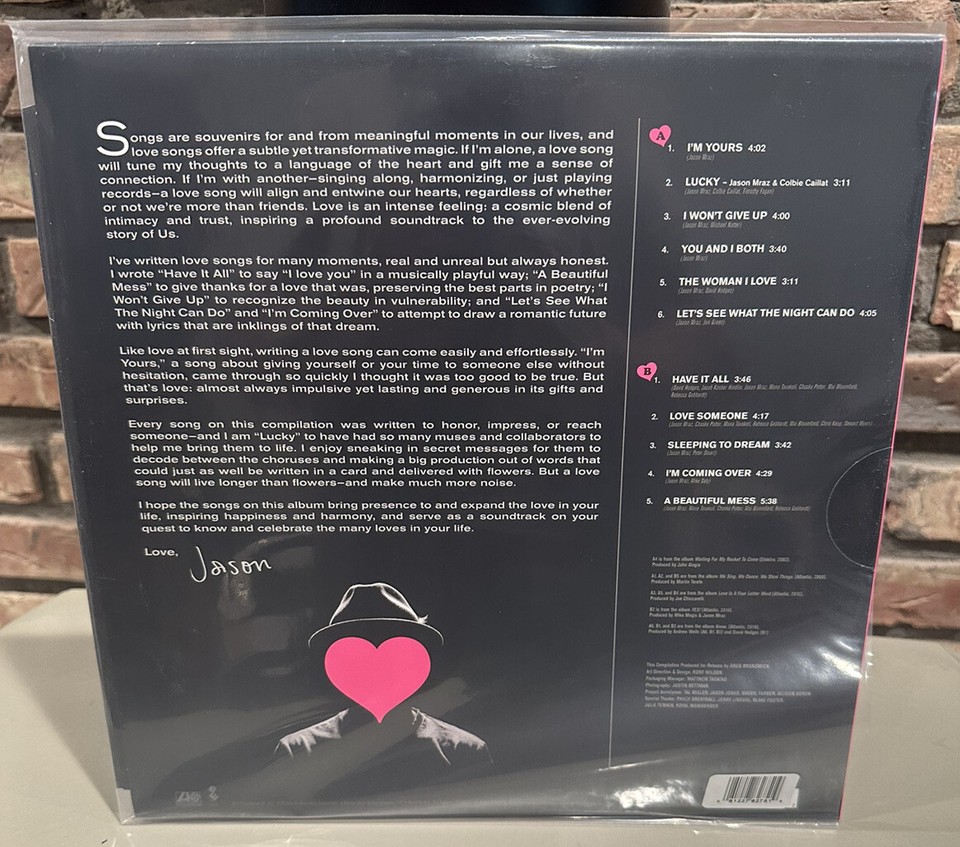 JASON MRAZ Signed "LALALA LOVE SONGS" Autograph LP Record PINK VINYL | eBay