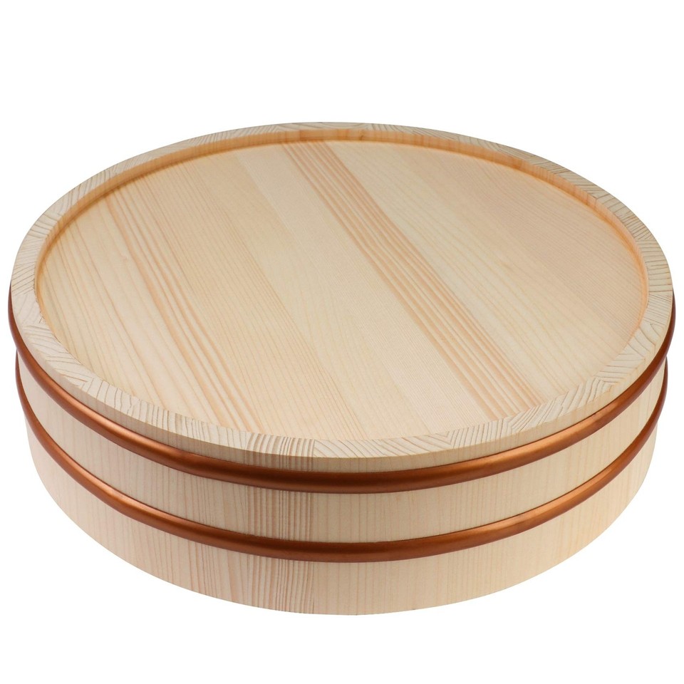 Wooden Sushi Rice Bowl with Lid Hangiri Sushi Oke Sushi Rice Mixing Tub ...