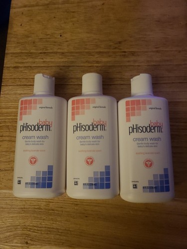 3 Lot Phisoderm Baby Cream Wash Soothing Lavender Scent 8 oz ...