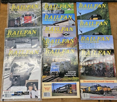 Vintage RAILFAN & RAILROAD Magazines LOT Trains Locomotives 1993-1995 ...